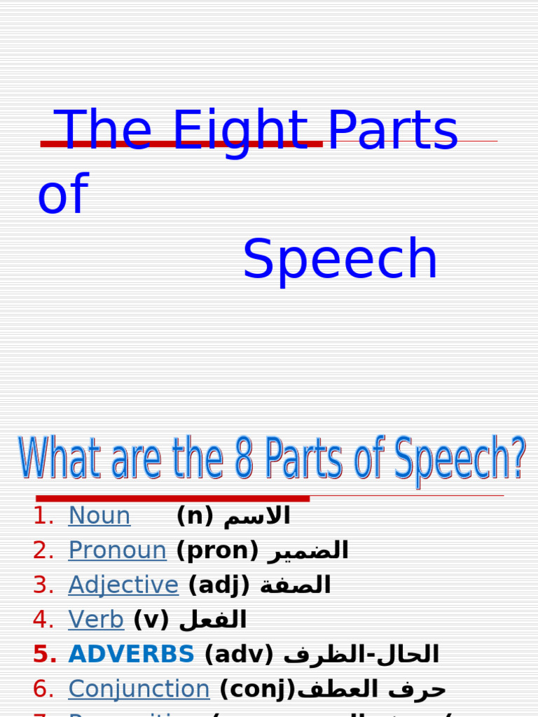 Understanding the Eight Parts of Speech | PDF | Part Of Speech | Adjective