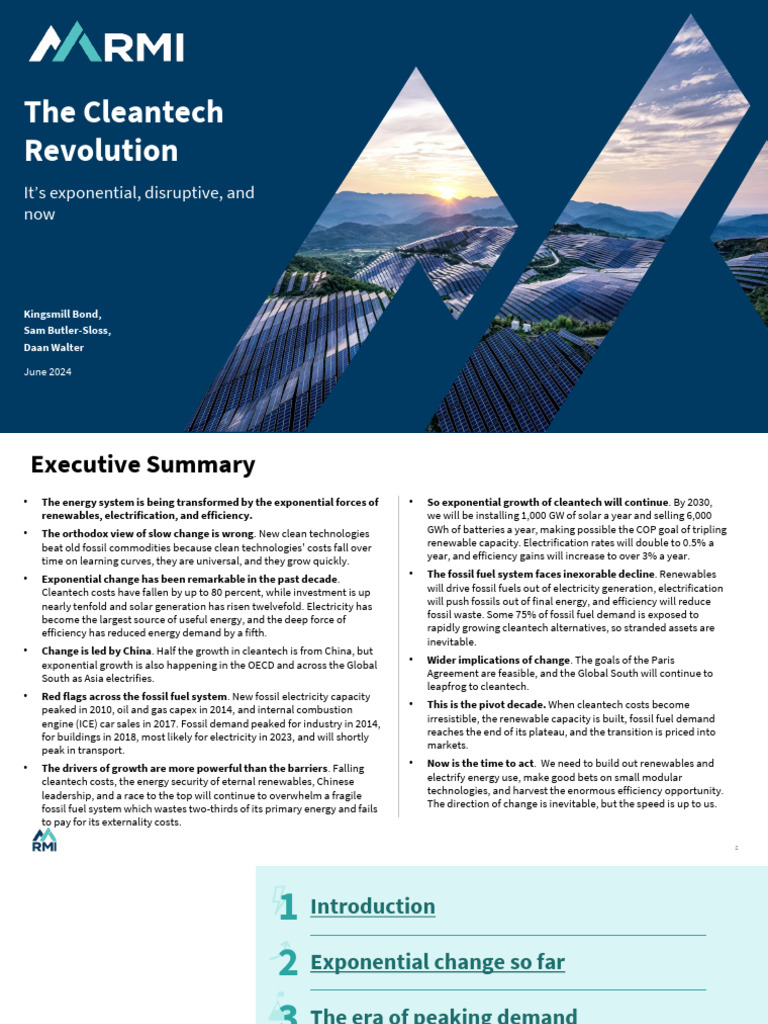 RMI Cleantech Revolution | PDF | Renewable Energy | Clean Technology