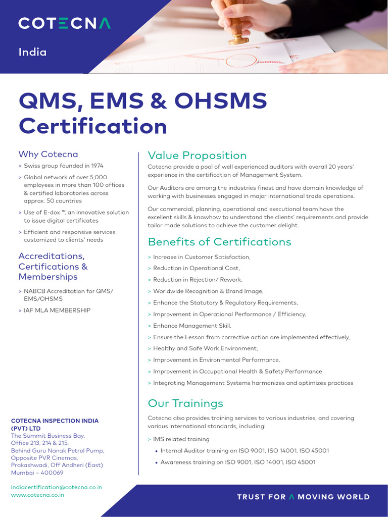 IMS Infosheet | PDF | Iso 9000 | Quality Management System