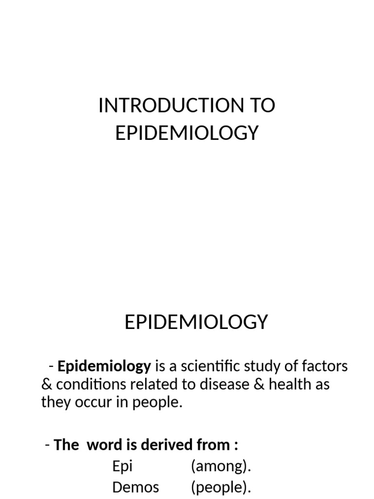 Introduction To Epidemiology | PDF | Epidemiology | Incidence ...