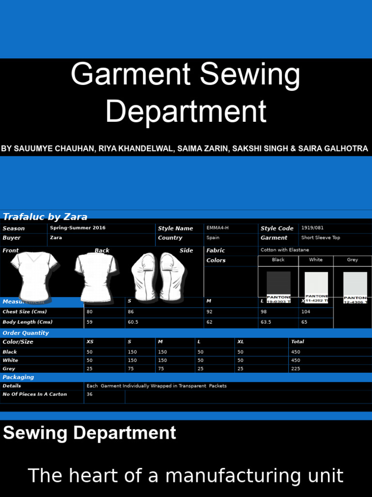 Overview of Sewing Departments in Garment Industry | PDF | Sewing ...