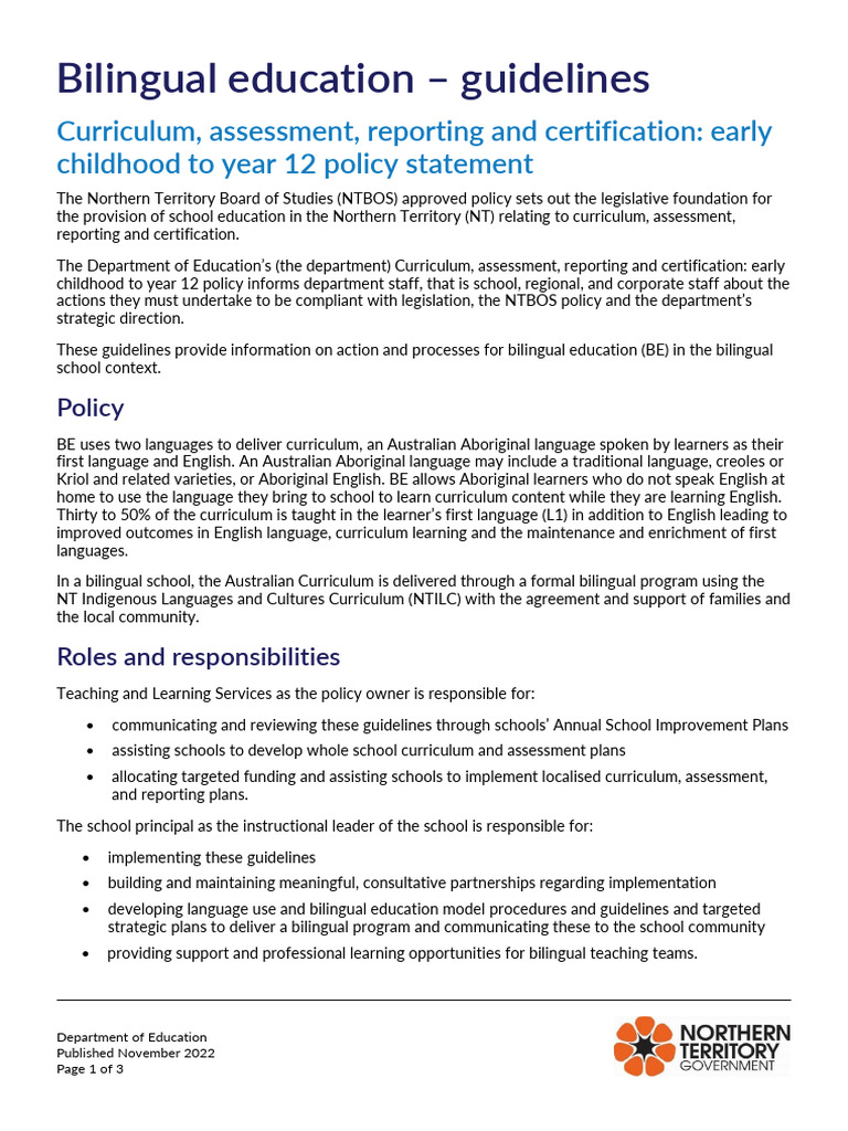 Bilingual Education Guidelines | PDF | Teachers | Multilingualism