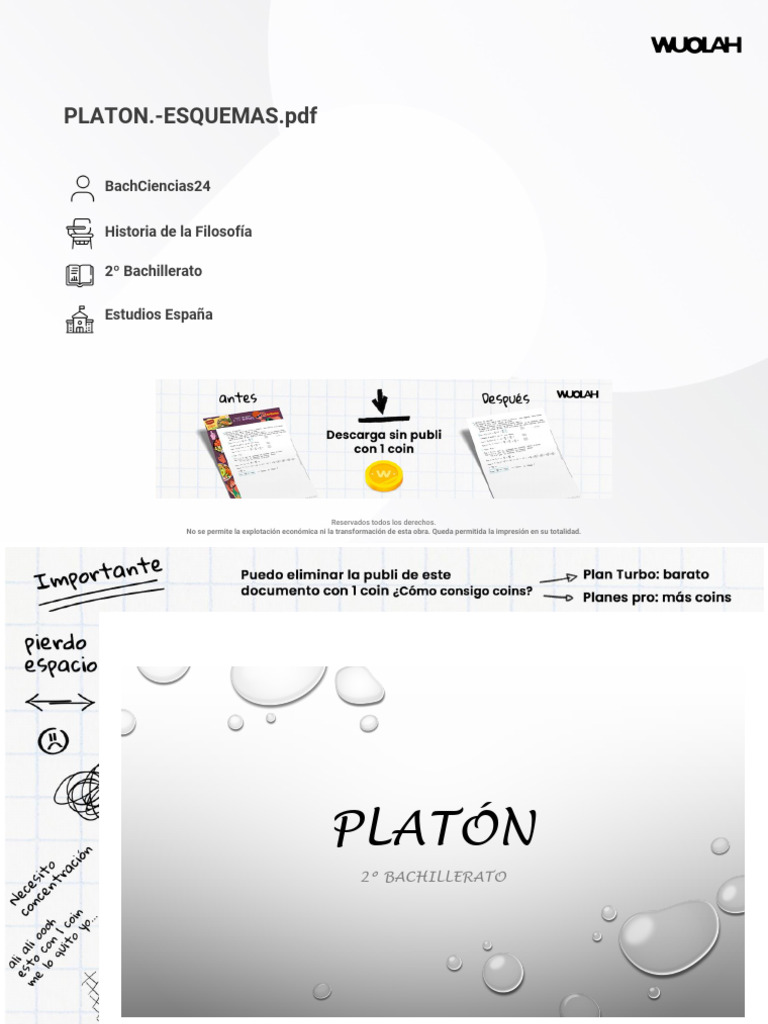 Esquemas Platón | PDF | Platón | Conocimiento