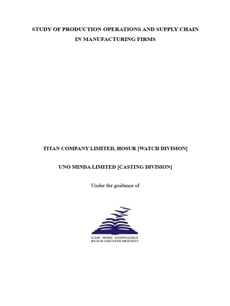 Report Final Copy | PDF | Supply Chain | Supply Chain Management