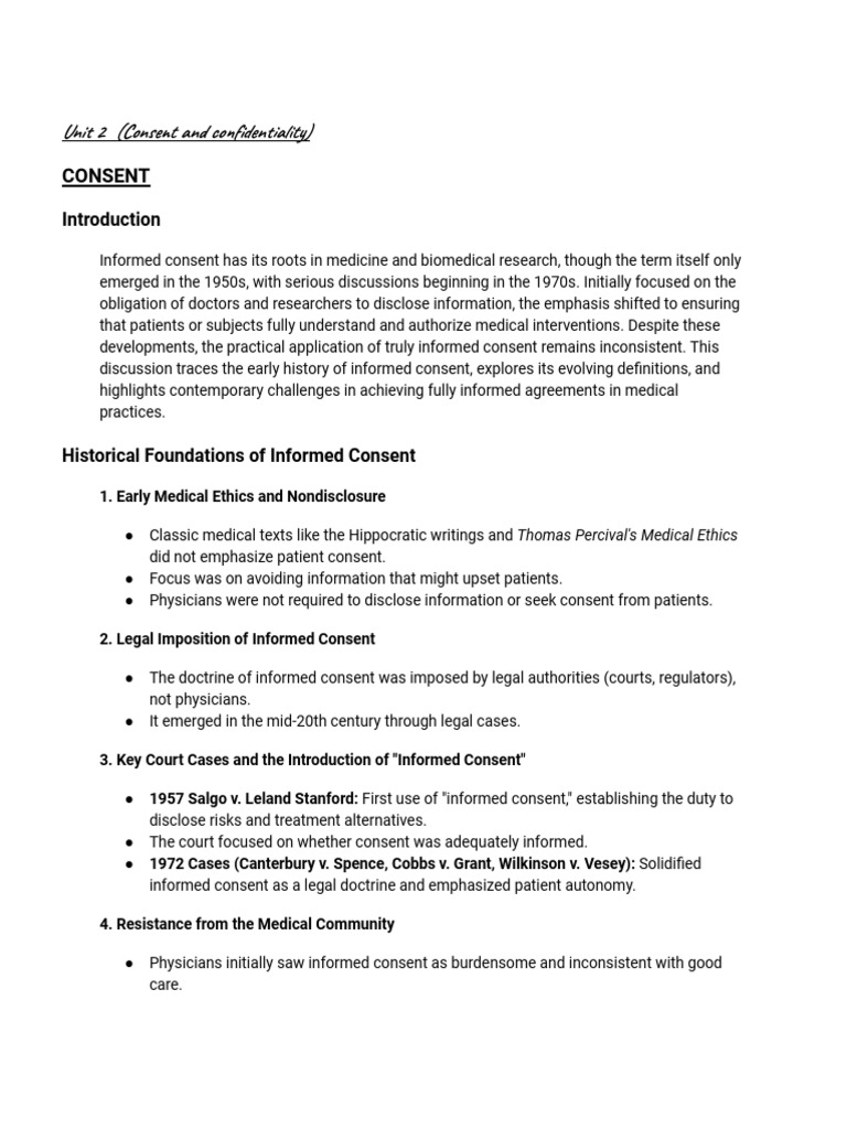 Consent and Confidentiality, Medical Ethics SEM 5 | PDF | Informed ...