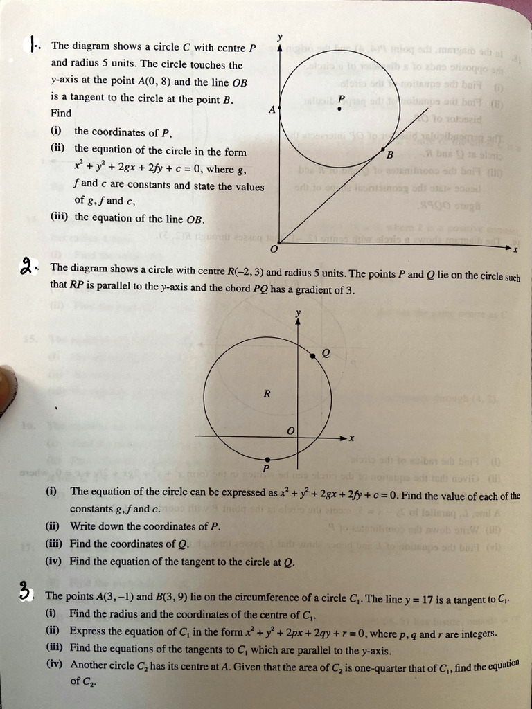 Geometry of Circles - 28 Sep 24 | PDF | Circle | Tangent
