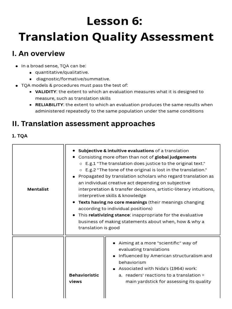 Translation Quality Assessment | PDF | Semantics | Translations