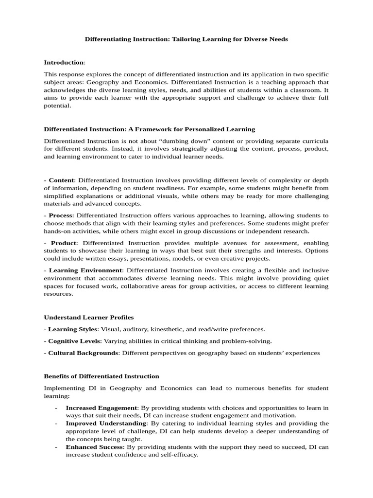 Group 3 Differentiated Instruction | PDF | Differentiated Instruction | Learning