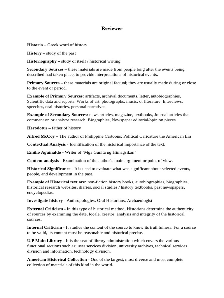 Reviewer Pdf Primary Sources Liberal Arts Education