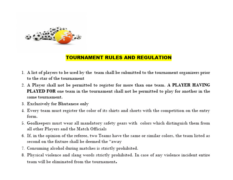 Tournament Rules and Regulation | PDF