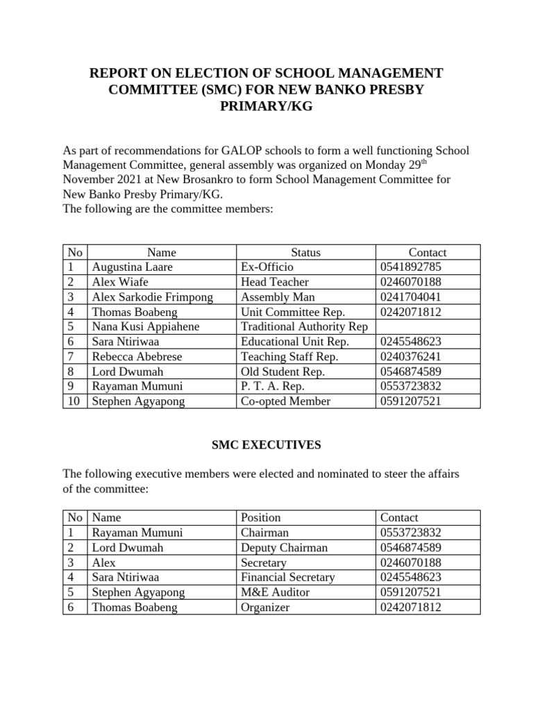 SMC Members - New Banko Presby | PDF