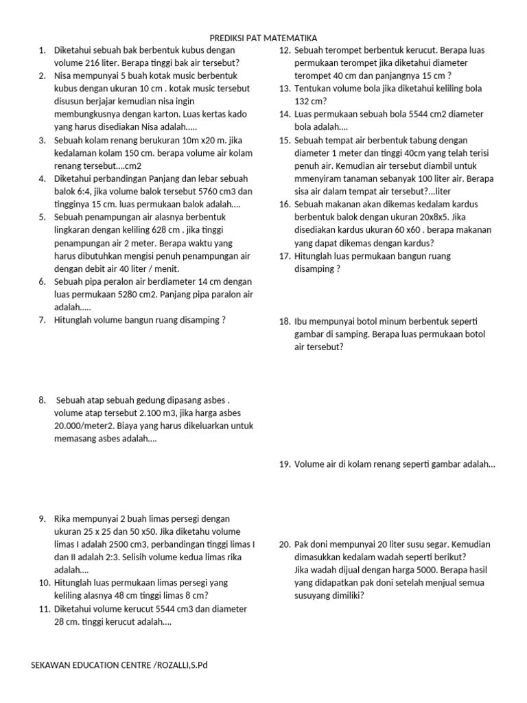 Uts Kls 6 Genap | PDF