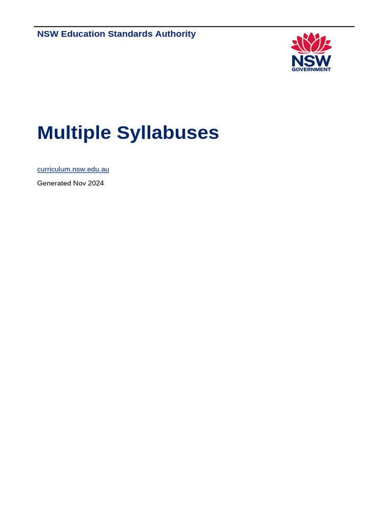 NSW Education Standards Authority Syllabuses | PDF | Curriculum | Copyright