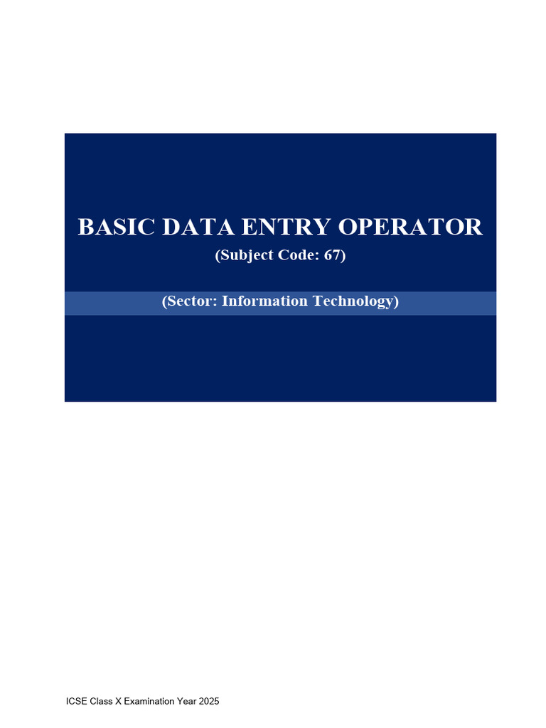 4 ICSE Basic Data Entry Operator - 12042024 | PDF | Databases ...