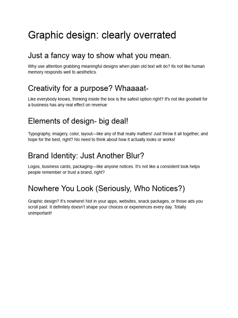 Graphic Design - Clearly Overrated | PDF | Art