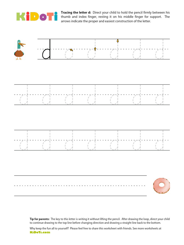 Tracing Lowercase D | PDF