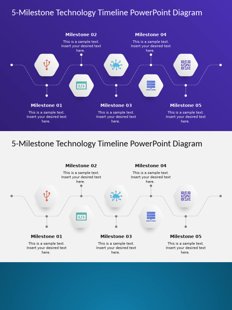 01 5 Milestone Technology Timeline Powerpoint Diagram 16x9 1 | PDF ...