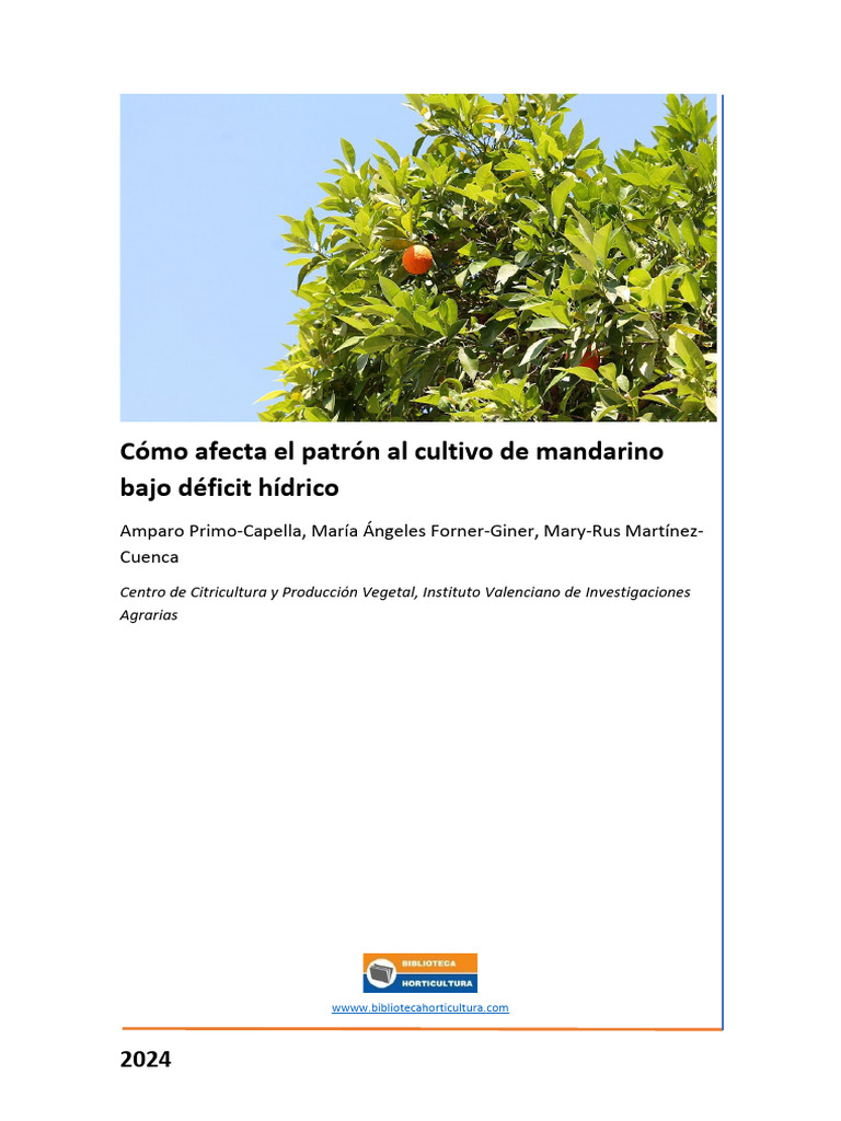 Como Afecta El Patron Al Cultivo de Mandarino | PDF | Estrés (biología ...