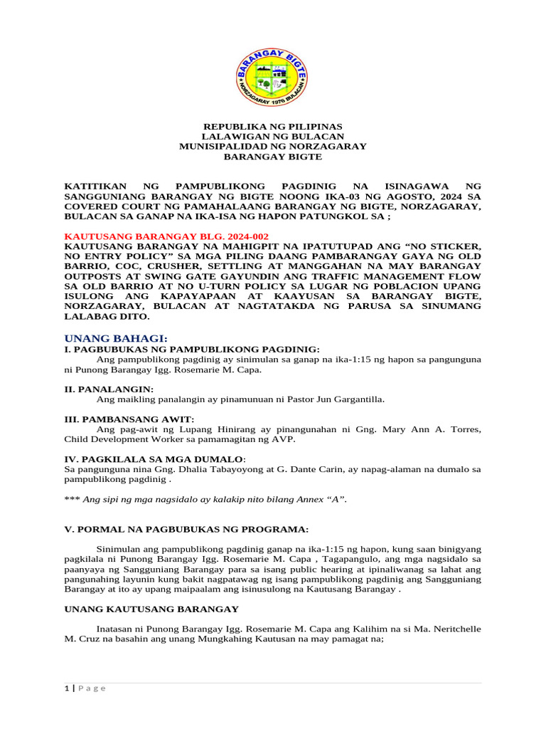Minutes Public Hearing Swing Gate | PDF