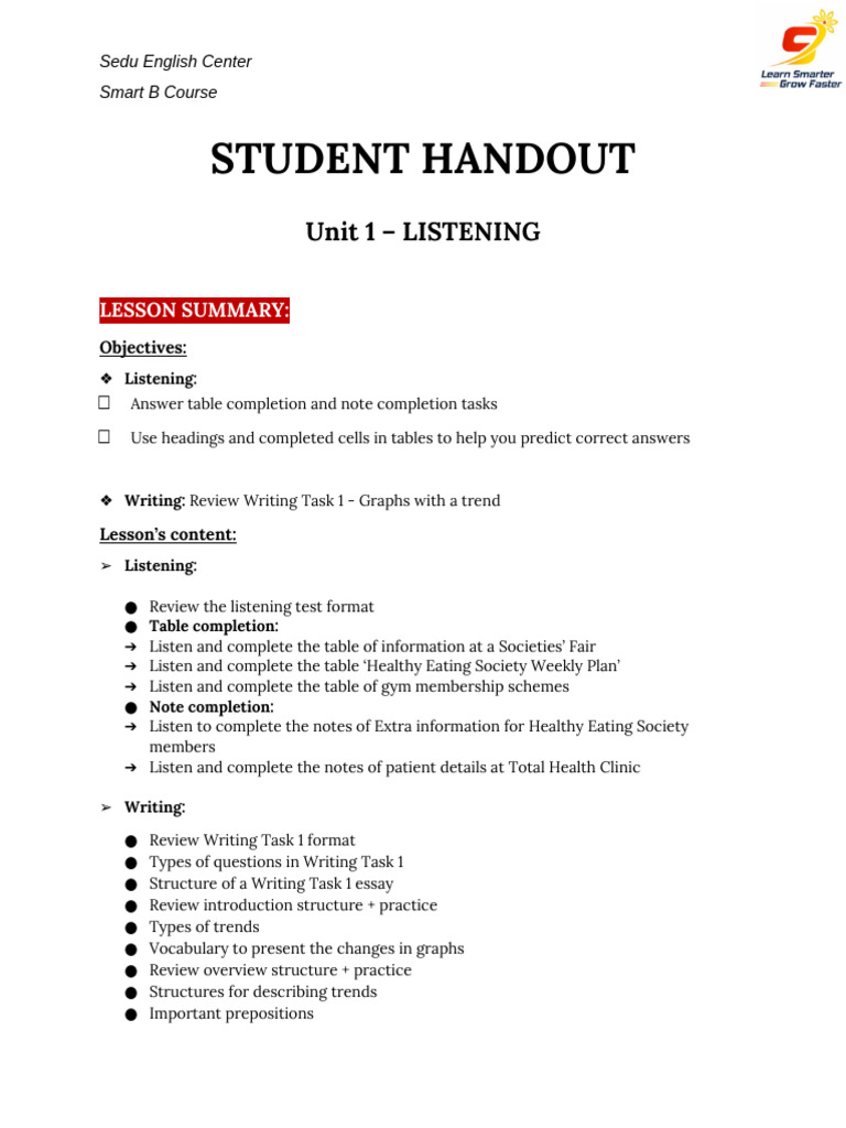 Unit 1-L+W_Handout | PDF