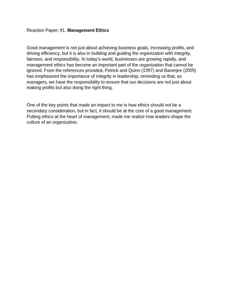 Reaction Paper | PDF