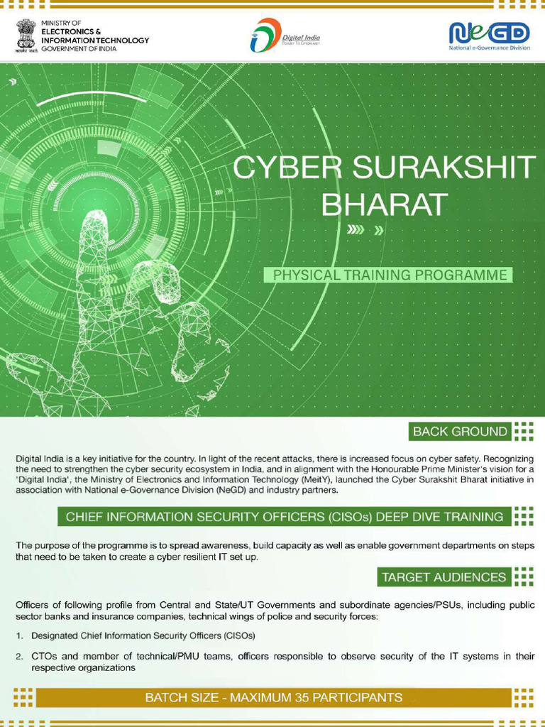 CISO Training Programme Brochure | PDF