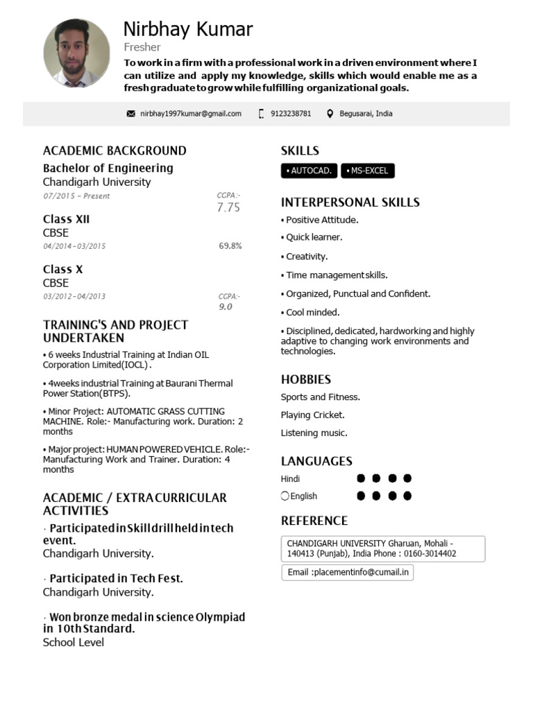 Nirbhay.resume | PDF