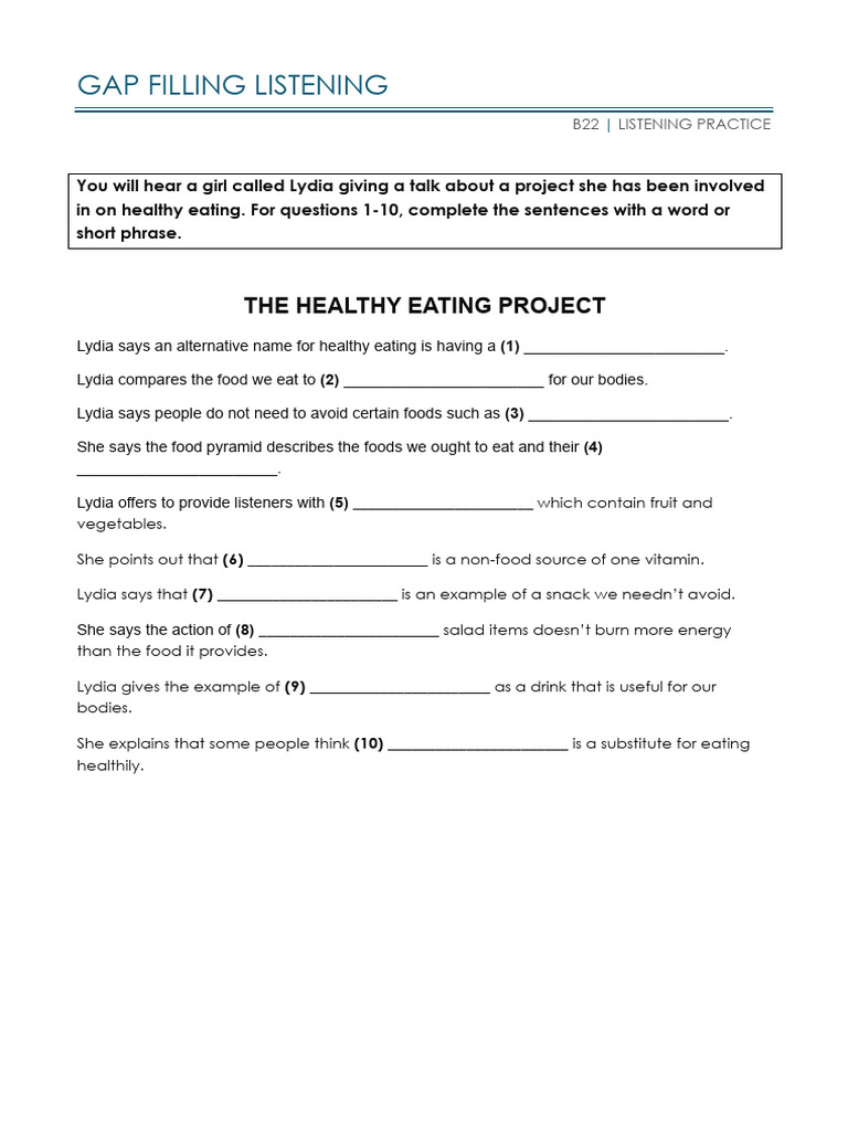 B22-Gfl-The Healthy Project | PDF | Healthy Diet | Foods