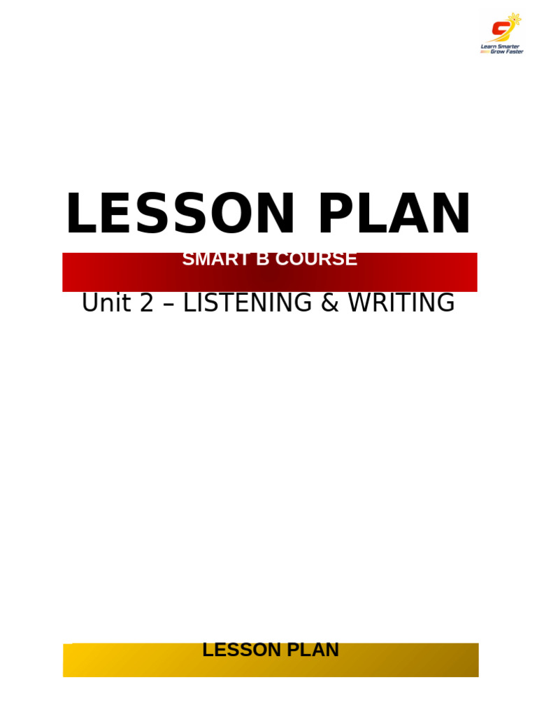 Unit 2-L - W - Lesson Plan | PDF