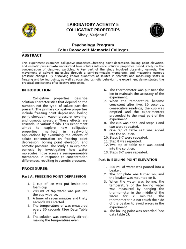 LAB-5 (1) | PDF | Osmosis | Applied And Interdisciplinary Physics