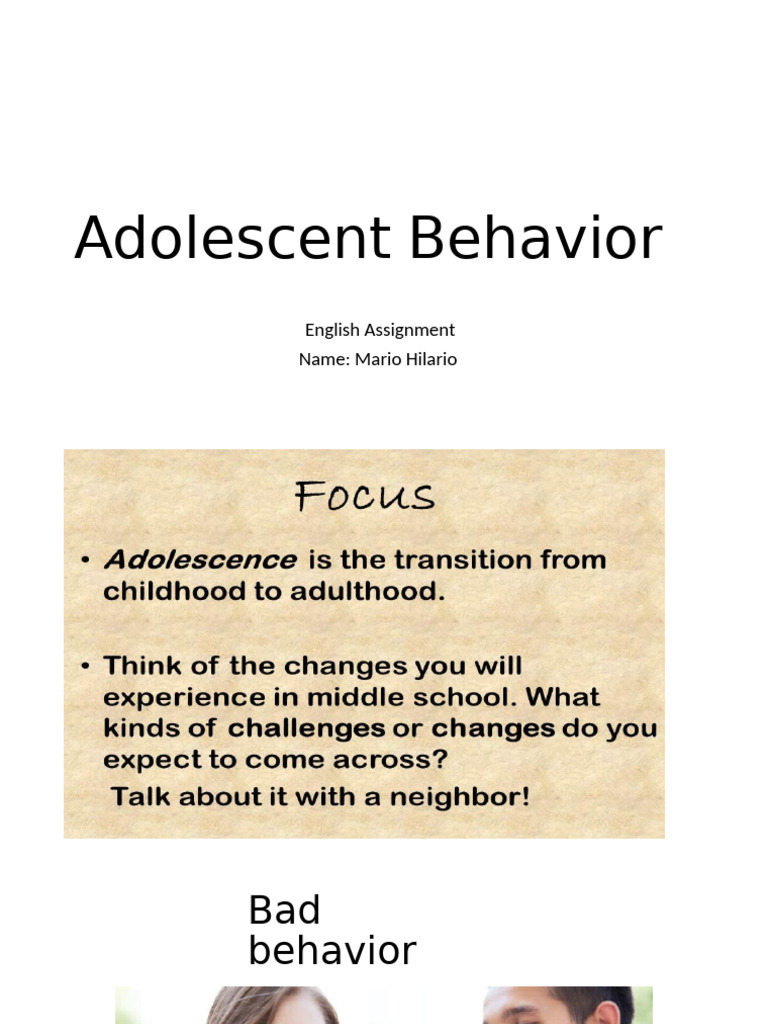 Adolescent Behavior | PDF