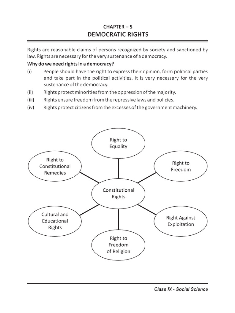 Civics Chapter - 5 - Democratic Rights | PDF
