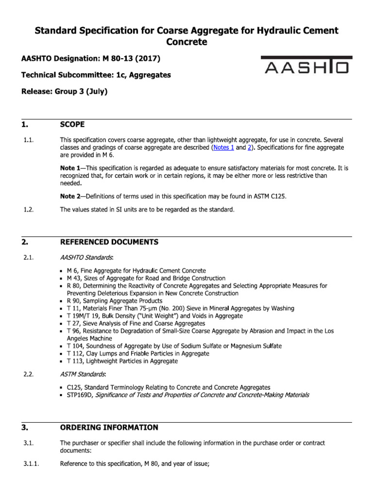Aashto m80 | PDF