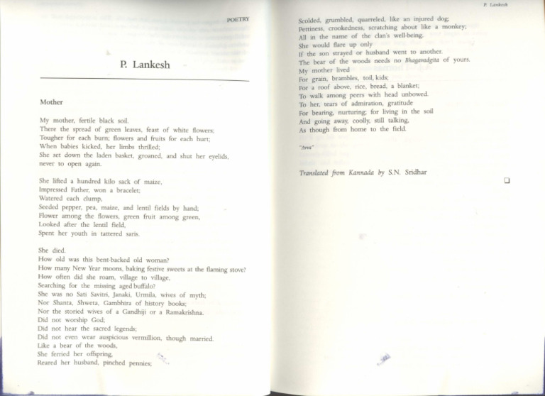 Mother Translation of P Lankeshs Avva | PDF