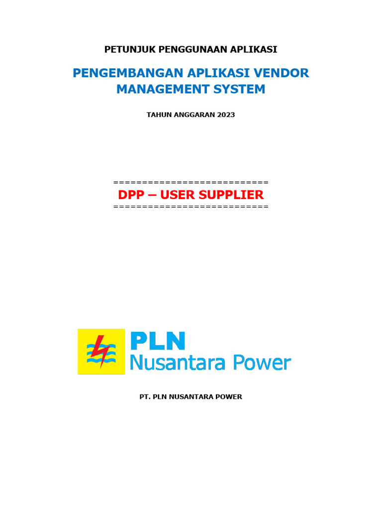 User Manual VMS Untuk Vendor | PDF
