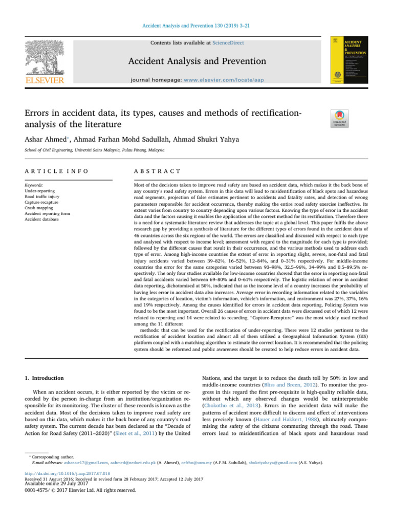 Road Accident Data Errors Analysis | PDF | Road Traffic Safety ...