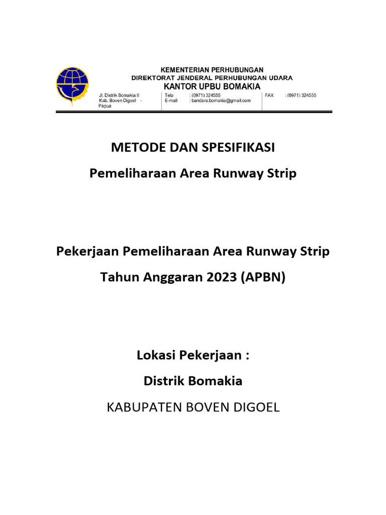 Metode Dan Spesifikasi Pemeliharaan Area Runway Strip | PDF