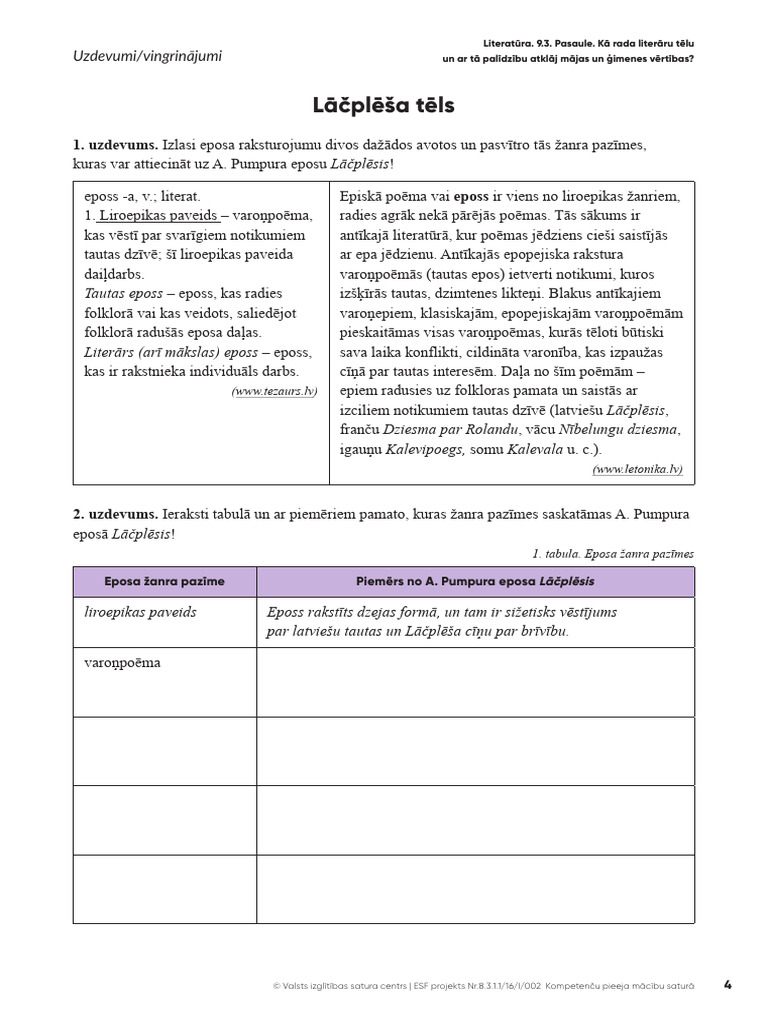 Uzdevumi Lacplesa-Tels | PDF