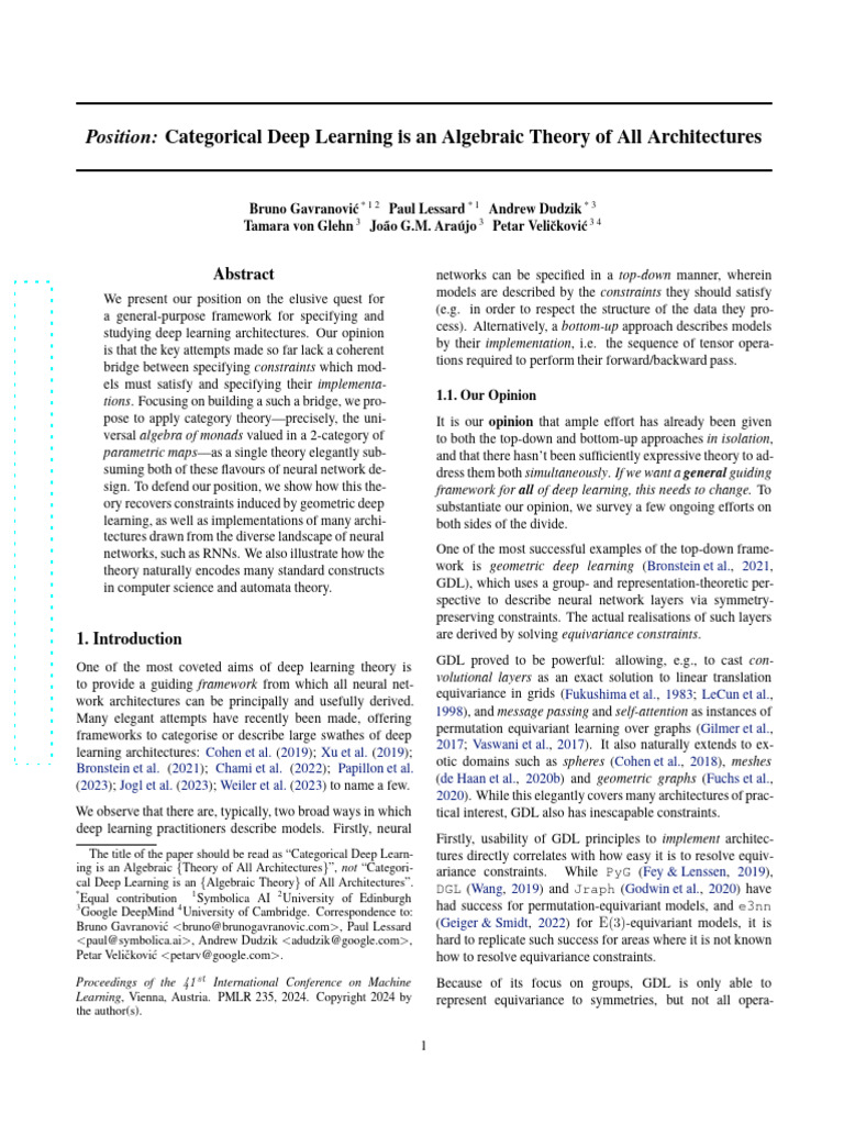 Categorical Deep Learning Is An Algebraic Theory of All Architectures | PDF | Group (Mathematics ...