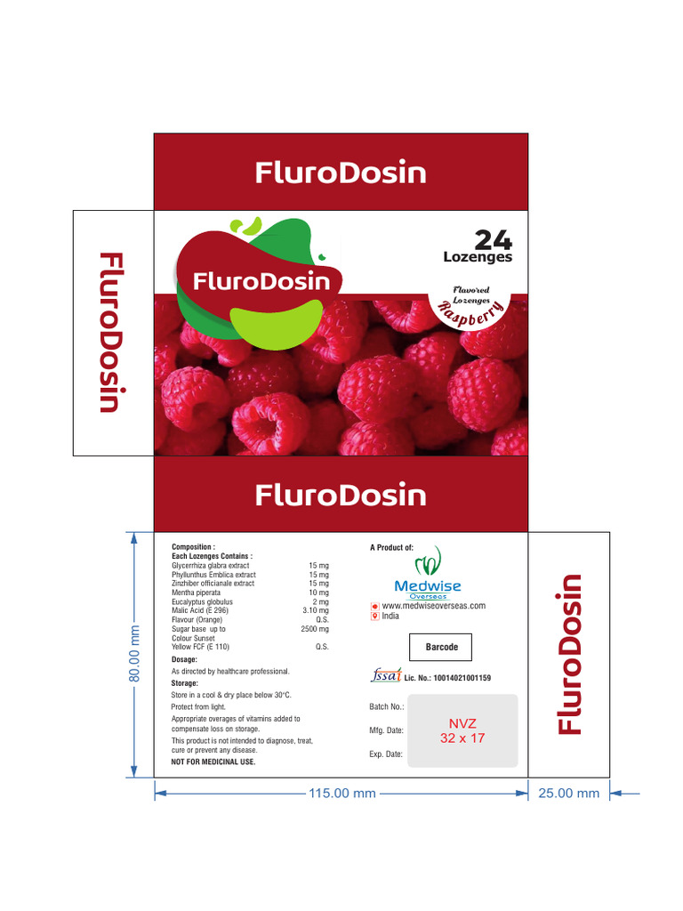 FluroDosin Flavored Lozenges Overview | PDF | Vitamin | Nutrition