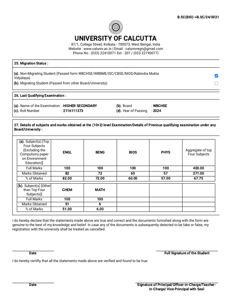 University of Calcutta | PDF | Educational Organizations | Student ...