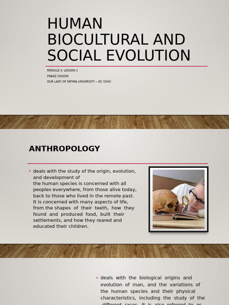 Unit 3 - Lesson 1human Biocultural and Social Evolution | PDF | Homo | Ape