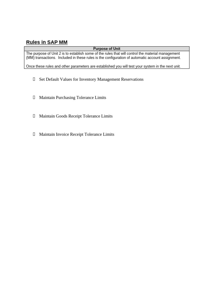 Lesson 1 - SAP MM - Rules | PDF | Finance & Money Management | Computers Lesson 1 - SAP MM - Rules | PDF | Finance & Money Management | Computers
