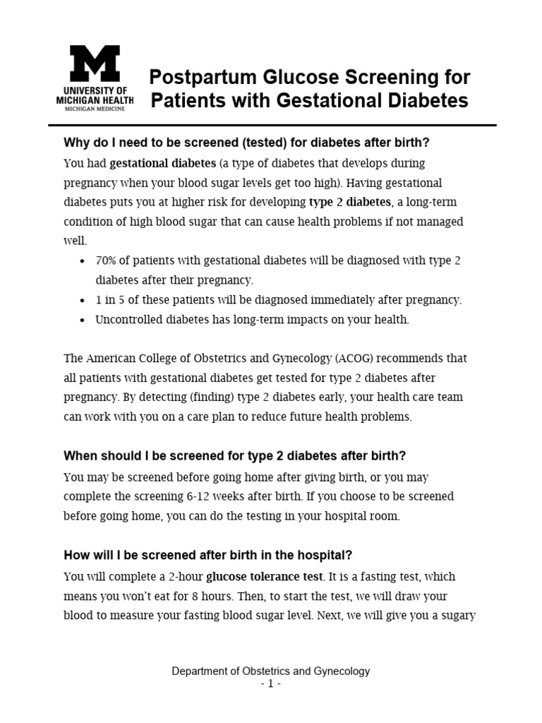 2 Hour GTT Instructions | PDF | Diabetes | Gestational Diabetes