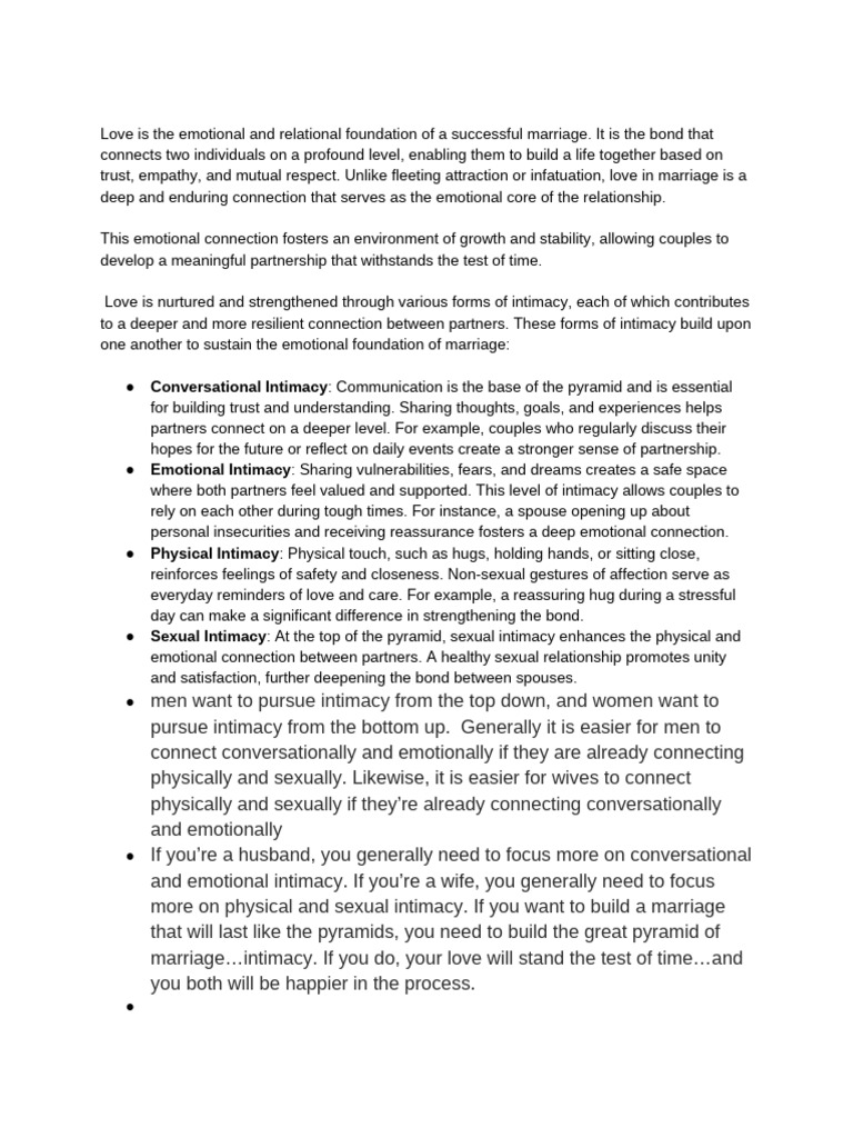 Marriage Should Be Based On Love | PDF | Intimate Relationships | Love