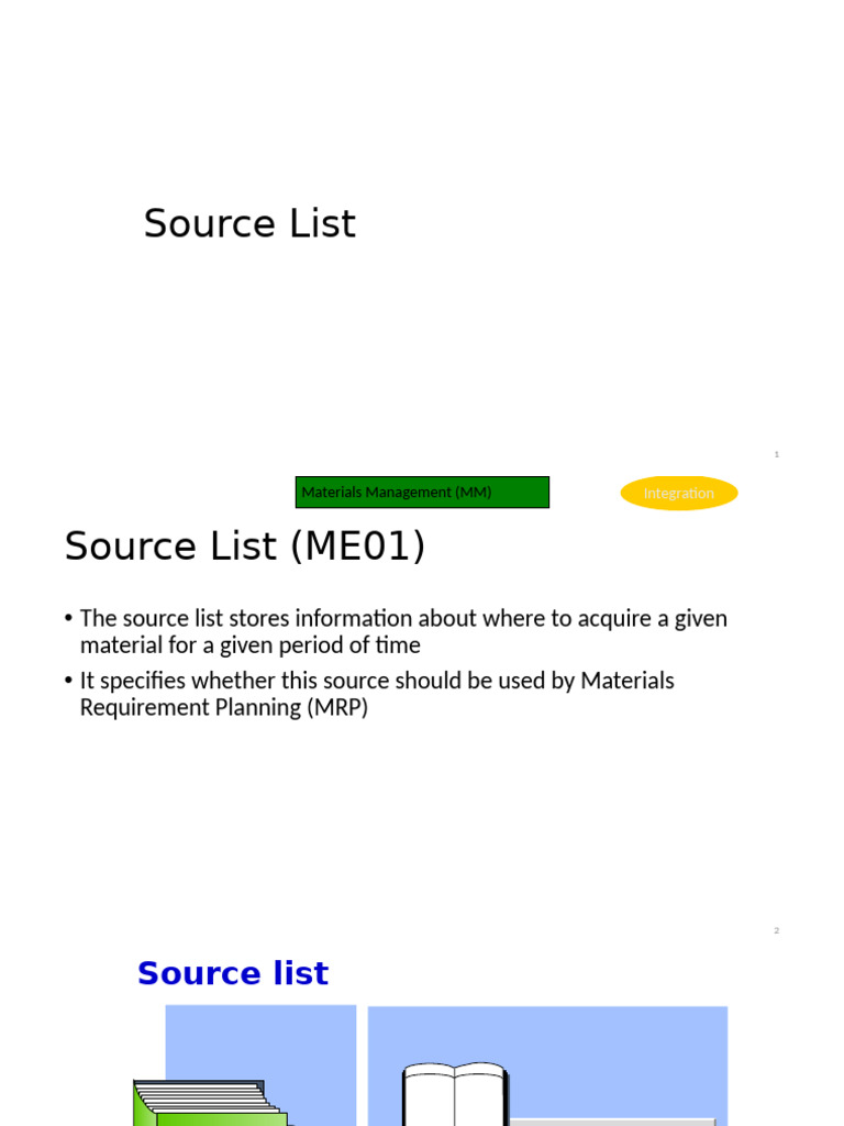 Lesson 2 - SAP MASter Data - Source List | PDF