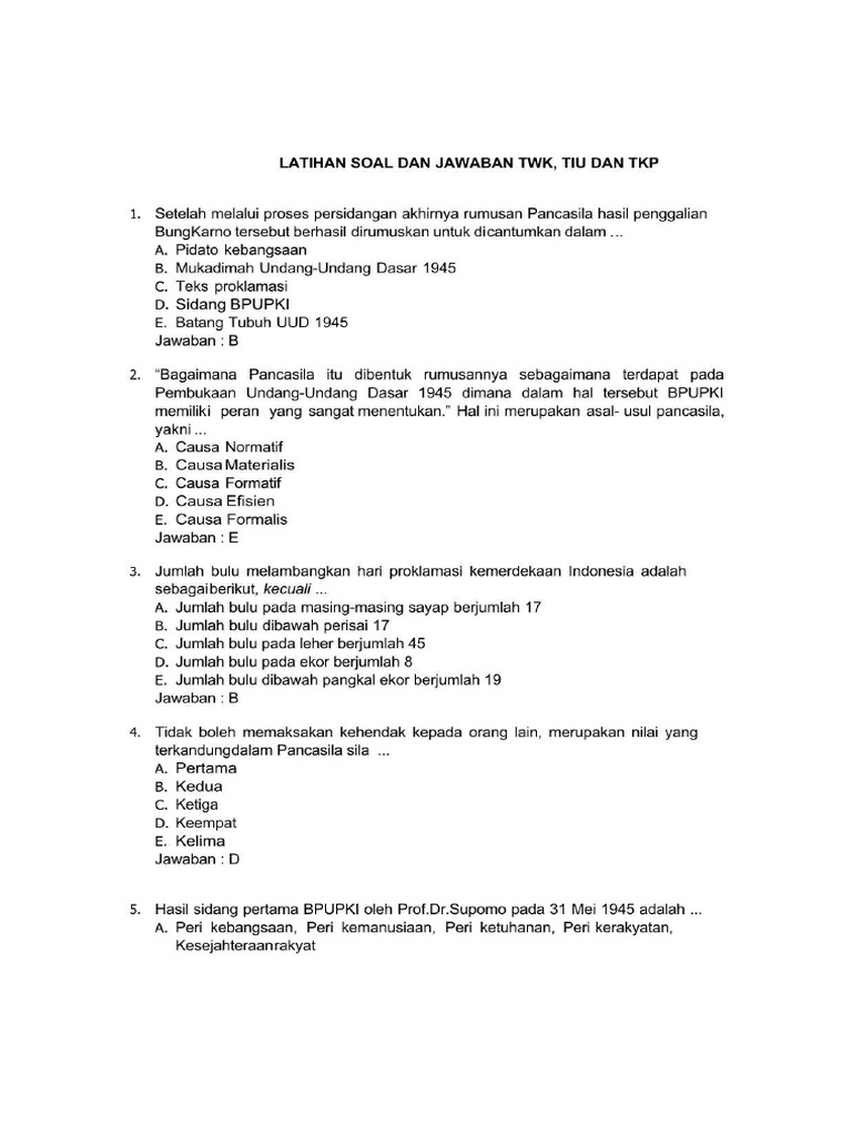 Latihan Soal TWK, TIU, TKP | PDF