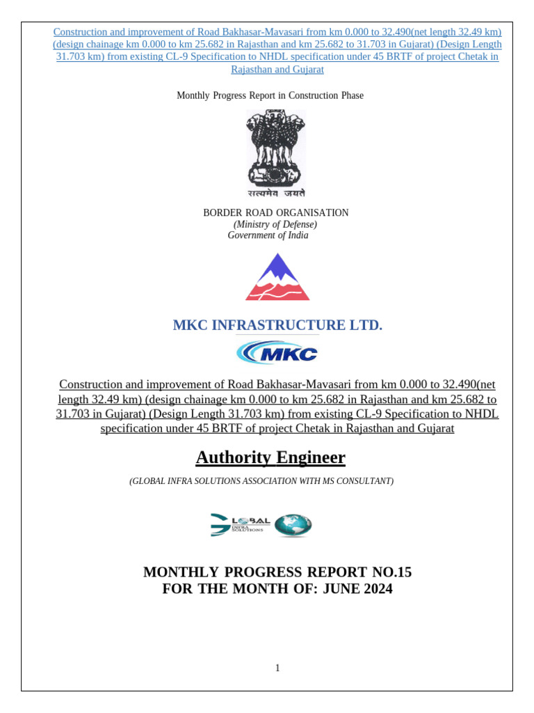 MPR Month of August 2024 | PDF | Government Of India | Road