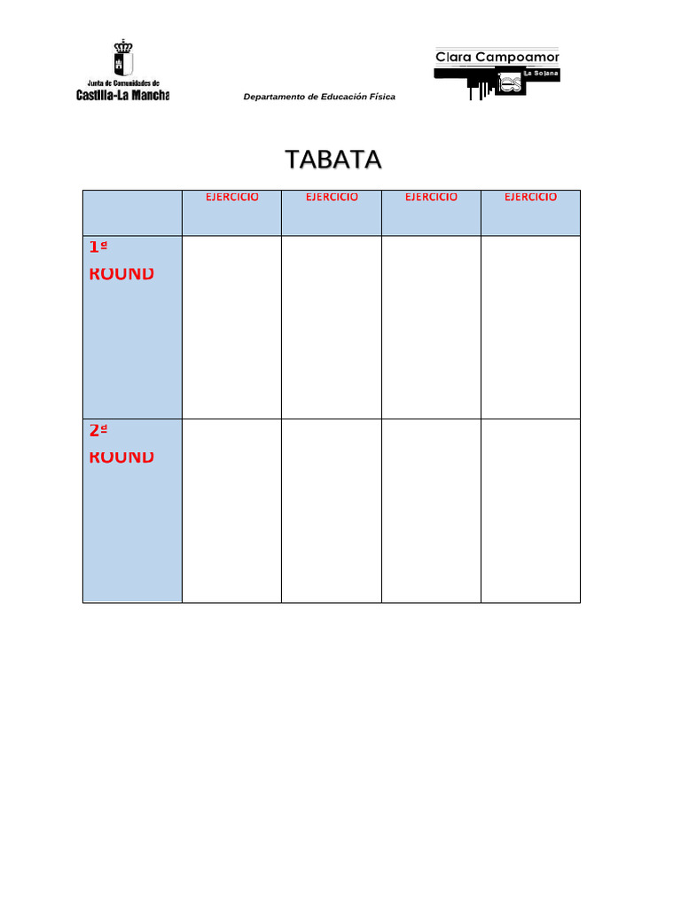 Ficha Creacion Tabata | PDF