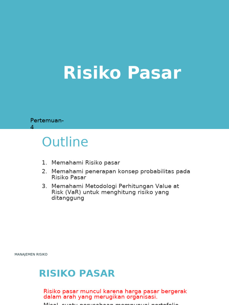 Pertemuan 4-Risiko Pasar | PDF